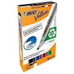 BIC 1701 Non-permanent Whiteboard-Marker Farbig sortiert Breit Rundspitze - 51% Recycelt 4 Stück