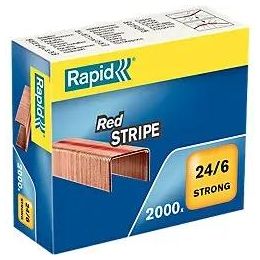 Rapid Strong Red Stripe Heftklammern 24/6 11700245 Kupfer, Stahl Kupfer 2000 Heftklammern