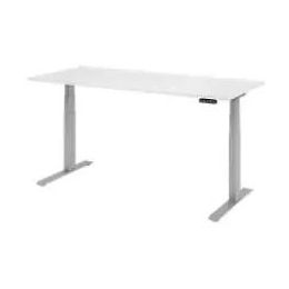 Hammerbacher VXDKB Elektrisch Höhenverstellbar Sitz-Stehschreibtisch Weiß C-Fuß 1.800 (B) x 800 (T) x 1.290 (H) mm Spanplatte, Stahl