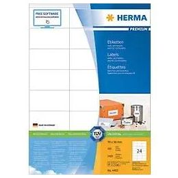 Herma Universaletiketten 4453 Weiß DIN A4 70 x 36 mm 100 Blatt à 24 Etiketten