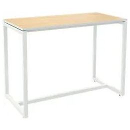meet powered by PAPERFLOW Stehtisch Rechteckig Easydesk Melamin Weiß 1.500 x 750 x 1.100 mm
