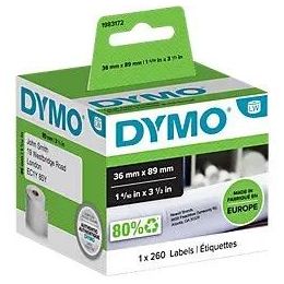 Dymo LabelWriter Adressetiketten Authentisch 1983172 1983172 Haftend Black on White 89 x 36 mm Thermal 260 Etiketten