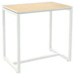 meet powered by PAPERFLOW Stehtisch Rechteckig Easydesk Melamin Weiß 1.140 x 750 x 1.100 mm