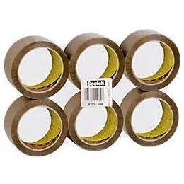 Scotch Verpackungsklebeband Braun 50 mm (B) x 66 m (L) PP (Polypropylen) 371 6 Rollen