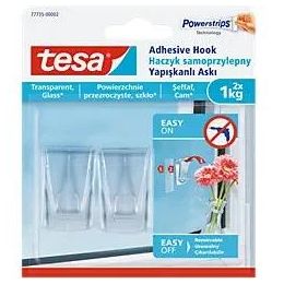 Tesa Powerstrips Klebehaken Non-permanent 14 cm Transparent 2 St&uuml;ck