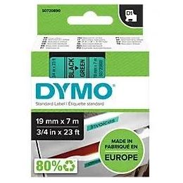 Dymo D1 45809 Schriftband Selbsthaftend Schwarz auf Grün 19 mm (B) x 7 m (L)