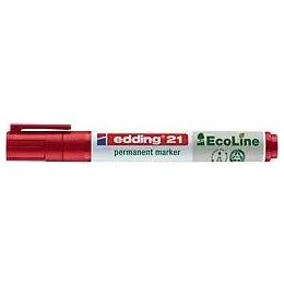 Edding EcoLine 21 21 Permanentmarker Mittel Rundspitze 1,5 - 3 mm Rot Nachfüllbar Wasserbeständig