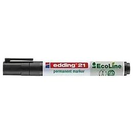 Edding EcoLine 21 21 Permanentmarker Mittel Rundspitze 1,5 - 3 mm Schwarz Nachfüllbar Wasserbeständig