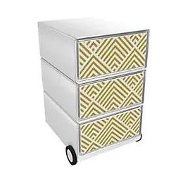 PAPERFLOW Rollcontainer easyBox 3 horizontale Schubladen 642x390x436mm PERSO ART DECO - AUFGEHENDE SONNE