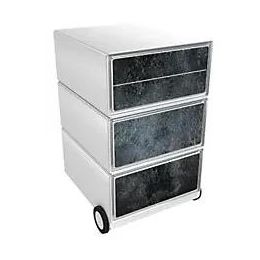 PAPERFLOW Rollcontainer easyBox 4 horizontale Schubladen 642x390x436mm PERSO NIGRUM