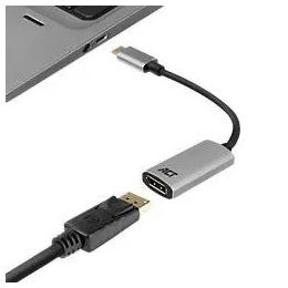 ACT AC7030 1 x USB C Stecker auf 1 x Display Port Weiblich Konverter 0,15 m Grau