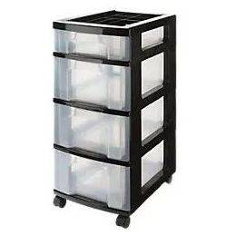 Really Useful Box Kunststoff Archivbox 43 L Schwarz, Transparent 30 x 42 x 72,5 cm