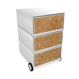 PAPERFLOW Rollcontainer easyBox 3 horizontale Schubladen 642x390x436mm PERSO KORK