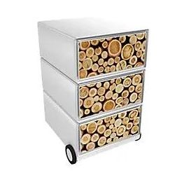 PAPERFLOW Rollcontainer easyBox 3 horizontale Schubladen 642x390x436mm PERSO STÄMME