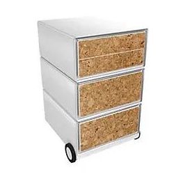 PAPERFLOW Rollcontainer easyBox 4 horizontale Schubladen 642x390x436mm PERSO KORK