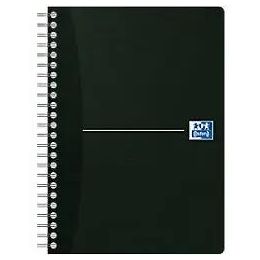 Oxford Office Essentials Collegeblock DIN A5 Liniert Spiralbindung Karton Schwarz Nicht perforiert 180 Seiten 90 Blatt