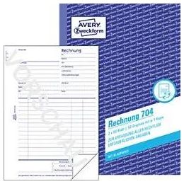 Avery Zweckform Rechnungsbuch 704 DIN A5 Perforiert N/A 40 Blatt