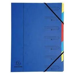 Exacompta Fächermappe 54072E A4 Blau Pressspankarton 24,5 x 32 cm