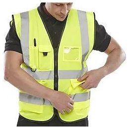 B Seen Hi-Vis Executive Weste Hohe Sichtbarkeit 4XL Gelb