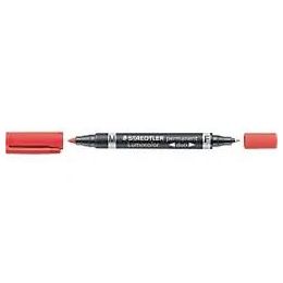 Staedtler Lumocolor permanent duo 348 Permanentmarkierer Mittel Rundspitze 0,6 - 1,5 mm Rot Nachf&uuml;llbar