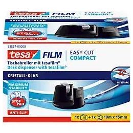 Tesa Klebebandabroller Tesafilm Easy Cut Compact Schwarz 105 mm (B) x 33 m (L) Kleiner Kern