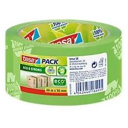 Tesa Verpackungsklebeband Tesapack Eco & Strong Grün 50 mm (B) x 66 m (L) PP (Polypropylen) Recycelt 100%