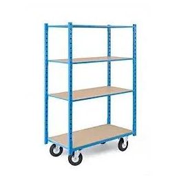 Manorga Transportwagen mit 4 Ebenen Blau 1700 x 1310 x 600 mm