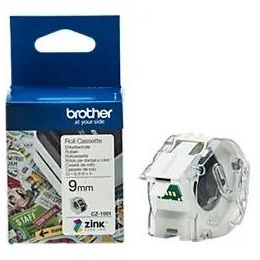 Brother CZ-1001 Authentic Etikettenrollen-Kassette Selbstklebend Weiß 9 mm x 5m
