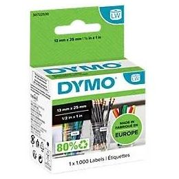 Dymo LW Etiketten Authentisch 11353 S0722530 Selbsthaftend Schwarz auf Weiß 13 x 25 mm 1000 Etiketten