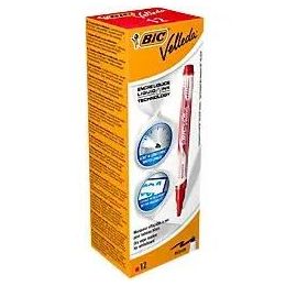 BIC Velleda Non-permanent Whiteboard-Marker Rot Mittel Rundspitze 1 - 2,2 mm 12 St&uuml;ck