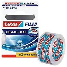 Tesa Klebeband Tesafilm Kristall-Klar 57329 Transparent 19 mm (B) x 10 m (L) PP (Polypropylen) Niedrige Lautstärke