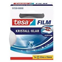 Tesa Klebeband Tesafilm Kristall-Klar 57330 Transparent 19 mm (B) x 33 m (L) PP (Polypropylen) Niedrige Lautstärke