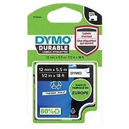 Dymo D1 1978364 Beschriftungsband Original Selbsthaftend Schwarz auf Weiß 12 mm (B) x 5,5 m (L)