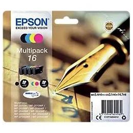 Epson 16 Original Tintenpatrone C13T16264012 Schwarz, Cyan, Magenta, Gelb Multipack 4 Stück