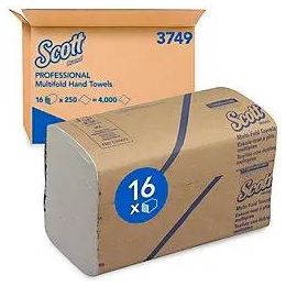 Scott PROFESSIONAL Papierhandtücher M-falz Weiß 1-lagig 3749 16 Stück à 250 Blatt