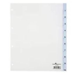 Durable 1 bis 10 Zahlenregister DIN A4+ Transparent 10-teilig PP (Polypropylen) 4 Löcher 6831