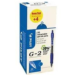 Pilot Pen Pilot G2 Einziehbar Gelschreiber Blau 0.4 mm Mittel Kegelförmig Nachfüllbar 70% Recycelt 20 Stück
