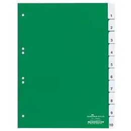 Durable Blanko Register DIN A4 Gr&uuml;n 10-teilig PVC (Polyvinylchlorid) 6 L&ouml;cher 6221