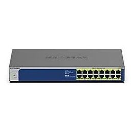 Netgear Switch GS516PP Unmanaged Gigabit Ethernet (10/100/1000) Power over Ethernet (PoE) Blau, Grau