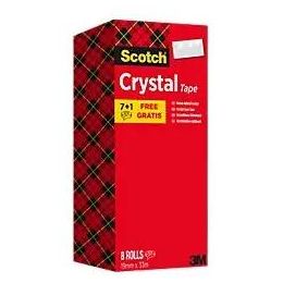Scotch Klebeband Scotch Crystal Clear 600 Transparent 19 mm (B) x 33 m (L) PP (Polyproplylen) Niedrige Lautstärke 8 Rollen