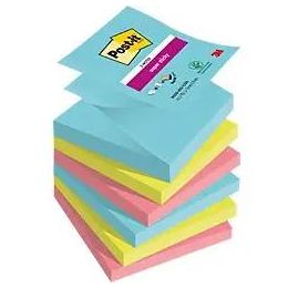 Post-it Cosmic Super Sticky Z-Notes 76 x 76 mm Farbig Sortiert Quadratisch 6 St&uuml;ck &agrave; 90 Blatt