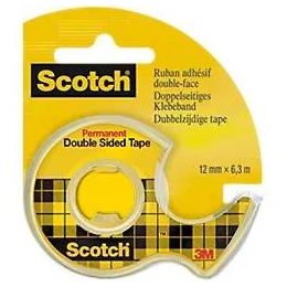 Scotch Doppelseitiges Klebeband Permanent 12 mm x 6,3 m Transparent mit Abroller