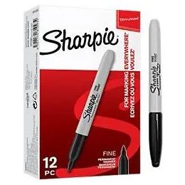 sharpie S0810930 Permanentmarker Fein Rundspitze - 1,0 mm Schwarz 12 Stück