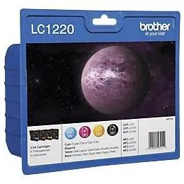 Brother LC1220 Original Tintenpatrone LC1220VALBP Schwarz, cyan, magenta, gelb 4 Stück Multipack