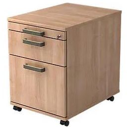 Hammerbacher Rollcontainer 2 Schübe abschließbar 428 x 580 x 590 mm Walnuss