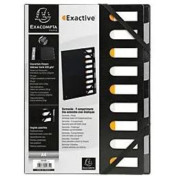 Exacompta Ordnungsmappe 55334E DIN A4 Schwarz Polypropylen 9-teilig 24 x 32 cm