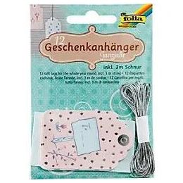 Folia Papier-Geschenkanhänger Matt Das ganze Jahr über Sortiert 11 x 3 x 14,5 cm 12 Stück