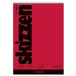 Brunnen Skizzenblock 24 x 34 cm 110 g/m2 Spirale Rot 50 Blatt