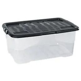 STRATA Kunststoff Archivbox 42 L Schwarz, Transparent 60 x 40 x 25 cm
