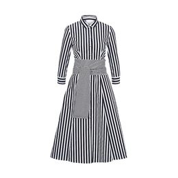 Madeleine Mode MADELEINE Blusenkleid Damen Größe 38 marine / weiß Winterkleid